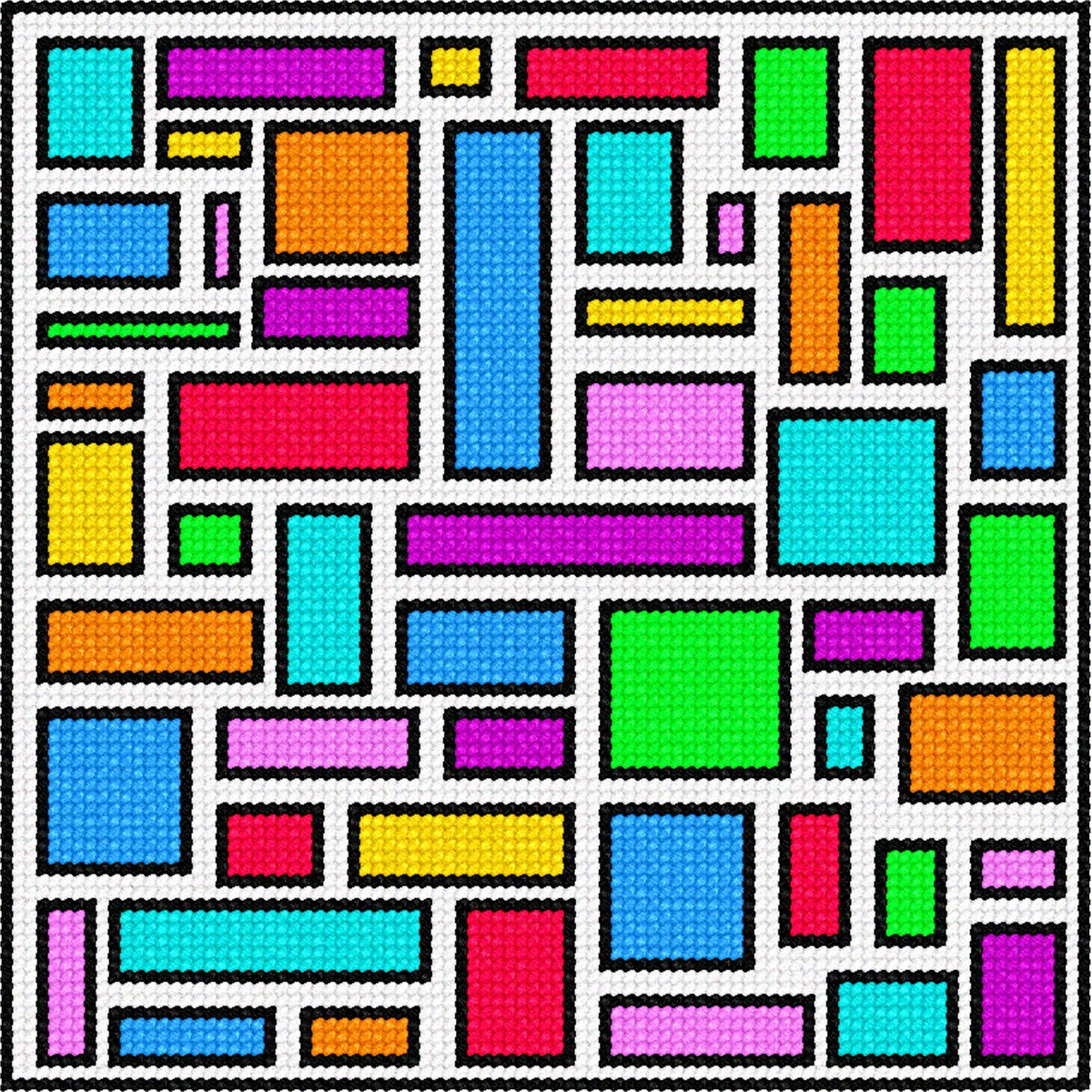 Needlepoint Canvas Random Rectangles